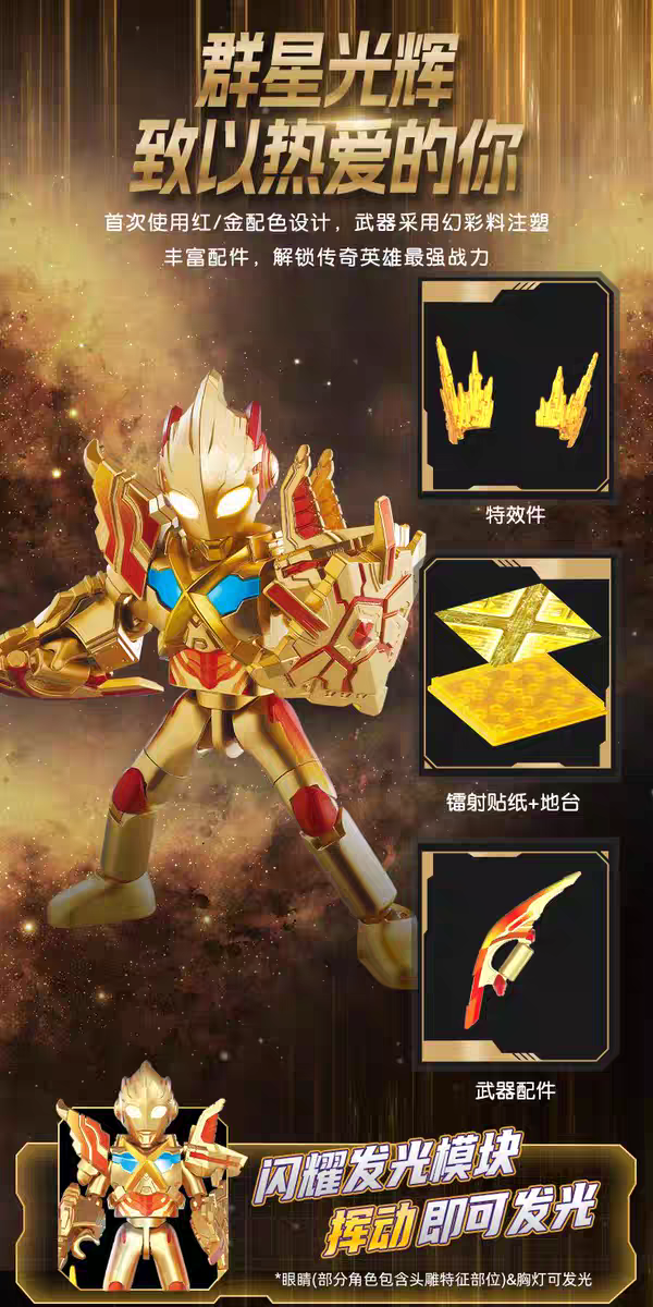 Buildable BLOKEES Ultraman 2026 Yearbook Edition Golden Limited Blind ...